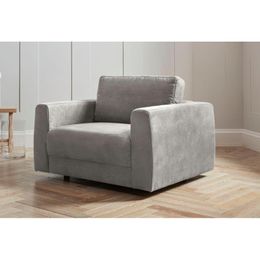 OTTO home Sessel &raquo;Hobro Loungesessel&laquo; in 3 Bezugsqualit&auml;ten in vielen Farben grau Luxus-Microfaser Lederoptik (100% Polyester);Struktur grob (100% 