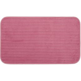 G&ouml;zze Badematte &raquo;Berlin&laquo; H&ouml;he 7 mm rutschhemmend beschichtet fu&szlig;bodenheizungsgeeignet Badteppich, Uni Farben, Cord Optik, waschbar rosa Polyester rechteckig