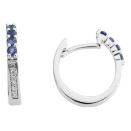 Firetti Damen Paar Creolen &raquo;Schmuck Geschenk Gold 333 Ohrschmuck Ohrringe Stab&laquo; mit Saphir - mit Brillanten blau 12mm, 0,04 P2 = erkennbare 
