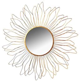 Locker Wandspiegel &raquo;Wandspiegel SUN - rund -&laquo; gold Metall B/H/T: 80cm x 2cm x 80cm &Oslash; 80cm