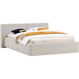 Meise M&ouml;bel meise.m&ouml;bel Polsterbett &raquo;Cube wahlweise mit Matratze und Bettkasten&laquo; extra flaches Kopfteil, erh&auml;ltlich in den Breiten 140cm, 160cm & 180cm beige 