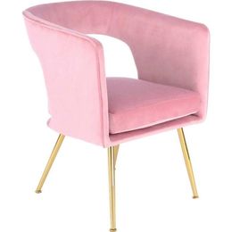 Kayoom Stuhl &raquo;Jolene 125, Esszimmerstuhl,eleganter Stoffbezug&laquo; () 1 Stk.samtweicher Bezug, R&uuml;ckenlehne und Armlehnen abgerundet rosa Sitz: Stoffbezug aus 100
