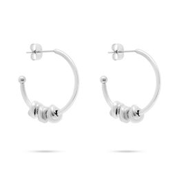 s.Oliver Damen s.Oliver Paar Creolen &raquo;mit je 3 abnehmbaren Einh&auml;ngern im Konten-Design, Knots&laquo; silber Edelstahl