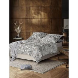 Irisette Bettw&auml;sche &raquo;Wave 8585&laquo; 2 Stk. anschmiegsam und atmungsaktiv, Ganzjahresqualit&auml;t grau Mako-Satin, Obermaterial: 100% Baumwolle B/L: 155cm x 220cm, 1 