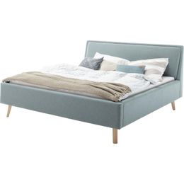Meise M&ouml;bel meise.m&ouml;bel Polsterbett &raquo;Frieda&laquo; wahlweise mit Lattenrost und Bettkasten blau Liegefl&auml;che L&auml;nge B: 200cm x 180cm, Webstoff Ohne Lattenrost und 