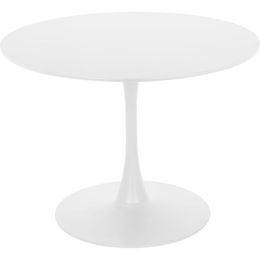 OTTO home Esstisch &raquo;Jahwe&laquo; K&uuml;chentisch, Tisch, Gestell aus Metall, Durchmesser 100 cm wei&szlig; B/H/T: 100cm x 75cm x 100cm