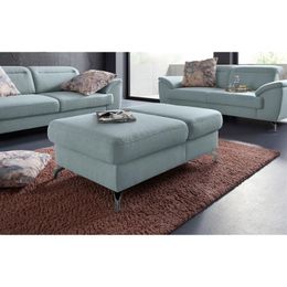 Sit & More sit&more Hocker &raquo;Percy&laquo; Fu&szlig;h&ouml;he 12 cm, mit Klappfunktion, wahlweise in 2 Fu&szlig;farben blau B/H/T: 114cm x 43cm x 71cm, Feinstruktur,mit satiniertem 