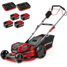 Einhell Akkurasenm&auml;her &raquo;GP-CM 36/52 S Li BL (4x5,2Ah)&laquo; 4 x 5,2 Ah Plus Akkus und 2 Twincharger rot Empfohlen f&uuml;r 1.200 m&sup2; Rasenfl&auml;che - Akku-Power mit 52 cm 