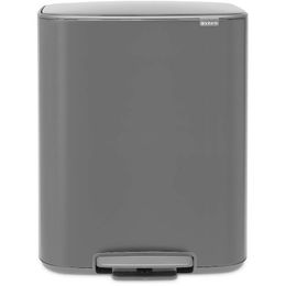 Brabantia M&uuml;lleimer &raquo;Bo Treteimer, 2 x 30L&laquo; sanft schlie&szlig;ender Deckel, mit leichter Pedalbedienung schwarz Kunststoff, Metall B/H/T: 54,1cm x 65,2cm x 36,3cm, 
