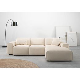 Home Affaire Ecksofa &raquo;Glimminge L-Form auch in Breitcord, Feincord + Easy care-Bezug,&laquo; Breite 264, Zierkissen beige 100% Polyester B/H/T: 264cm x 71cm