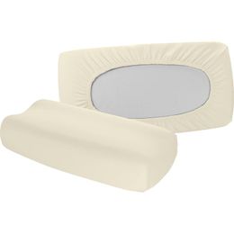 Fleuresse Kissenbezug &raquo;Vital comfort&laquo; Baumwolle-Elasthan Kissenbezug, 40x60 cm, Gummizug beige Jersey, Obermaterial: 96% Baumwolle, 4% Elasthan (LYCRA