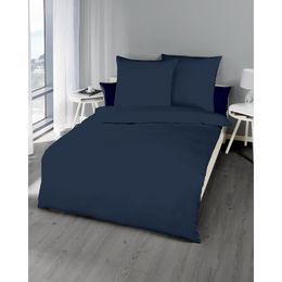 Kaeppel Bettw&auml;sche &raquo;Uni&laquo; 2 Stk. Unifarben blau Feinbiber, Obermaterial: 100% Baumwolle B/L: 155cm x 220cm, 1 Stk., 1 Stk., Feinbiber, B/L: 80cm x 80cm, 2 Stk.