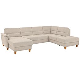 Home Affaire Wohnlandschaft &raquo;Palmera U-Form, B: 308 cm, gro&szlig;e Stoff + Leder Auswahl&laquo; mit Schlaffunktion & Bettkasten, Federkern, XXL-Wohnlandschaft 