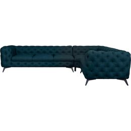 Home Affaire Chesterfield-Sofa &raquo;Ecksofa GLYNIS L-Form mit Wellenunterfederung, Ma&szlig;e B/T/H 323/264/75cm&laquo; aufw&auml;ndige Knopfheftung, moderne Chesterfield 