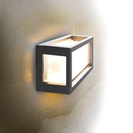 Heitronic Au&szlig;en-Wandleuchte &raquo;Sevilla&laquo; E27 Wand-Au&szlig;enleuchte, vollfl&auml;chiger Lichtaustritt,exkl.Leuchtmittel grau 1, H: 12,5cm