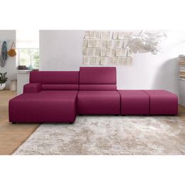 Egoitaliano Ecksofa &raquo;Babouche, Designsofa mit au&szlig;ergew&ouml;hnlichem Sitzkomfort zum Wohlf&uuml;hlen&laquo; pink 100% Polyester. Wasserabweisende Mikrofaser. B/H/T: 384cm x 98cm,