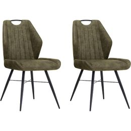 OMG Design Esszimmerstuhl &raquo;Torro&laquo; (Set) 2 Stk.bequemer Polsterstuhl, pflegeleichter Bezug gr&uuml;n Stoff B/H/T: 53cm x 90cm x 61cm, 2 Stk., Stoff uni