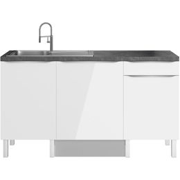 Optifit Pantryk&uuml;che &raquo;Lilly2&laquo; Breite 160 cm, wahlweise mit E-Ger&auml;ten schwarz B/H/T: 160cm x 90cm x 60cm,mit E-Ger&auml;t