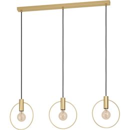 Eglo Pendelleuchte &raquo;MANIZALES&laquo; E27 1 Stk. H&auml;ngeleuchte in messing aus Stahl - exkl. E27 - 3X40W grau H: 110cm, 1 Stk.