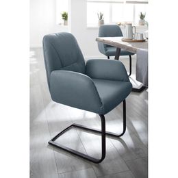 W.Schillig Freischwinger &raquo;ole&laquo; () Gestell in Schwarz pulverbeschichtet blau Longlife Xtra-Leder Z69: Das feinnarbige, gedeckte Softleder Z69 besticht 