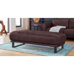 W.Schillig Hocker &raquo;montanaa&laquo; mit Metallkufen in Schwarz pulverbeschichtet, Breite 141 cm braun B/H/T: 141cm x 42cm x 61cm, Longlife Xtra-Leder Z69