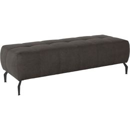 DOMO collection Hocker &raquo;Trento, mit Kufenfu&szlig; oder Einzelfu&szlig;&laquo; Fu&szlig;h&ouml;he passend f&uuml;r g&auml;ngige Saugroboter! braun Luxus-Microfaser (100% Polyester);Struktur