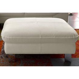 COTTA Hocker &raquo;Driver&laquo; mit edlen Metallf&uuml;&szlig;en wei&szlig; Luxus-Kunstleder;LEDER BEEFY (ein abgedecktes Spalt-Rindsleder) im Sitz, Korpus in Kunstleder;