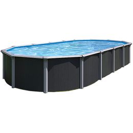 KWAD Ovalpool &raquo;Green line Evolution&laquo; 6,1x3,7x1,32 design Folie in blau, sand oder grau erh&auml;ltlich blau &Oslash;/B/H/L: Breite 370cm x H&ouml;he 132cm x L&auml;nge 