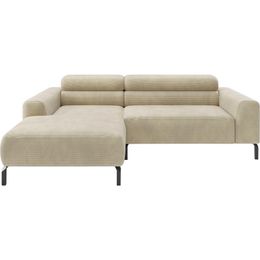 Home Affaire Ecksofa &raquo;Ecksofa, L-Form, incl. Kopfteilverstellung, Breite 223 cm&laquo; wahlweise elektrische Sitztiefenverstellung beige 88% Polyester, 12% 