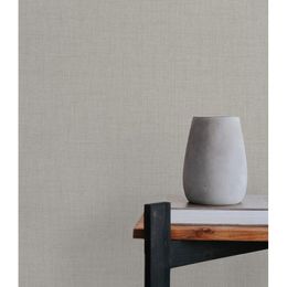 WOW Vliestapete &raquo;Matt Textil&laquo; Ton-in-Ton glatt 10mx52cm (ca. 5m2) beige Vlies B/L: 0,52m x 10m, Rollen: 1