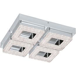 Eglo LED Deckenleuchte &raquo;FRADELO Deckenlampe, Stahl, Kunststoff, Glas, IP20, Flurlampe, Lampe&laquo; LED-Board 1 Stk. Warmwei&szlig; Wand-/Deckenleuchte, L28 x B28