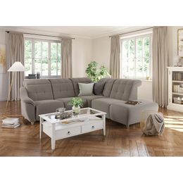 Home Affaire Ecksofa &raquo;Boston L-Form&laquo; Kopfteilverstellung an jeder Sitzfl&auml;che, wahlweise Relaxfunktion braun Struktur (100% Polyester);Luxus-Microfaser