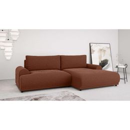 Home Affaire Ecksofa &raquo;Marsby, mit Bettfunktion und Bettkasten, Ma&szlig;e: B/H/T 242/65/145 cm&laquo; L-Form mit Wellenunterfederung, Recamiere links oder rechts 