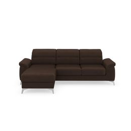 Sit & More sit&more Ecksofa &raquo;Sinatra L-Form&laquo; mit Recamiere, optinal mit Kopfteilverstellung und Armteilfunktion braun 100% Polyester B/H/T: 258cm x 85cm x 170cm,