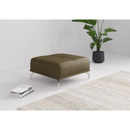 OTTO home Polsterhocker &raquo;Caluna&laquo; moderner Sitzhocker in hochwertiger Verarbeitung gr&uuml;n B/H/T: 89cm x 45cm x 89cm, NaturLEDER , ohne Stauraum