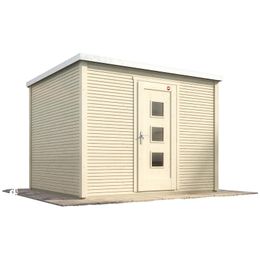 Weka Gartenhaus &raquo;WekaLine 413 Gr.1&laquo; beige Massivholz Fu&szlig;boden im Gartenhaus, selbstklebende Dachbahnen
