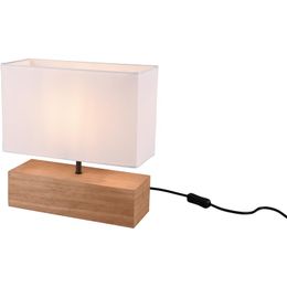 REALITY LEUCHTEN Tischleuchte &raquo;Woody&laquo; E27 Schnurschalter, Leuchtmittel tauschbar wei&szlig; 1, H: 30,5cm