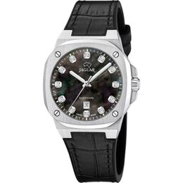 Jaguar Damen Quarzuhr &raquo;Rondcarre&laquo; Armbanduhr, Damenuhr, Swiss Made, Lederarmband, analog, Tag Einheitsgr&ouml;&szlig;e