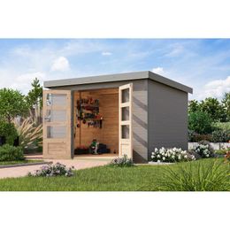 Karibu Gartenhaus &raquo;Jupiterino 5, in verschiedenen Farben&laquo; Massivholz ohne Fu&szlig;boden, Blechdach