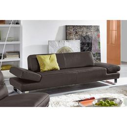 W.Schillig 2-Sitzer &raquo;taboo Designsofa mit hohem Sitzkomfort, Breite 202cm, Sitztiefe 69cm&laquo; mit &Uuml;bertiefe, inklusive Armlehnenverstellung braun 