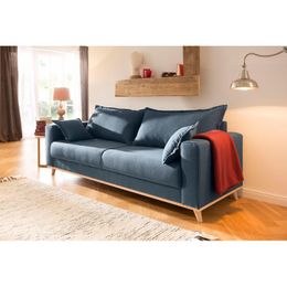 Home Affaire 3-Sitzer &raquo;Edina&laquo; auch in Baumwollmix-Bezug, im skandinavischem Stol blau Webstoff (100% Polyester);Baumwollmix (50% Baumwolle, 50% 