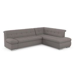 DOMO collection Ecksofa &raquo;MONA 271x213 cm, modern und komfortabel&laquo; whlw. mit Bett- und Armlehnfunktion, L-Form braun Struktur fein 100% Polyester;