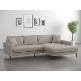 Trends by HG Ecksofa &raquo;Summer L-Form, B: 280cm, in Cord & Struktur&laquo; wahlweise mit Kopfst&uuml;tzen, schwarze Metallf&uuml;&szlig;e beige 90% Polyester;10% Nylon B/H/T:
