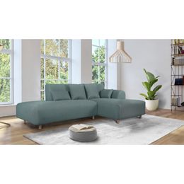 Home Affaire Ecksofa &raquo;Svennis L-Form&laquo; incl. Zierkissen, in 2 Bezugsvarianten blau Struktur (100% Polyester);Filzoptik (100% Polyester) B/H/T: 254cm x 