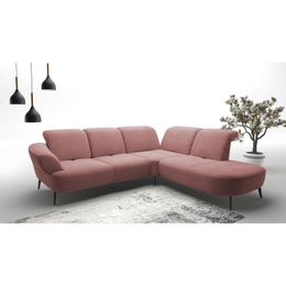 Sit & More sit&more Ecksofa &raquo;Dance, L-Form, inkl. Sitztiefenverstellung&laquo; inkl. Click&Seat, optional mit Kopfteilverstellung rosa 95%Polyester 5%Polyamid B/H/T: 
