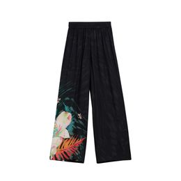 Desigual Hose 'Tropical Fluid' Damen Gr&ouml;&szlig;e 38 schwarz