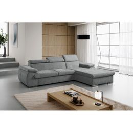 WERK2 Ecksofa &raquo;Cosmo modern und bequem, Breite 282cm, L-Form&laquo; Eckcouch mit Schlaffunktion, Bettkasten & verstellbaren Kopfteilen 100% Polyester B/H/T: