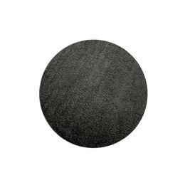 Teppich &raquo;Gino&laquo; rund 30 mm H&ouml;he Hochflor, gewebt, weich, uni, Wohnzimmer, Schlafzimmer, waschbar grau Polypropylen &Oslash; 200cm 1 Stk., 30mm, &Oslash; 200cm
