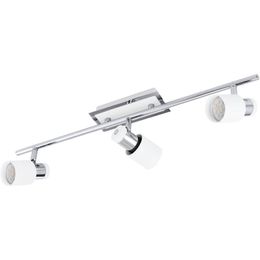Eglo Deckenleuchte &raquo;Davida Deckenlampe, Deckenspot aus Metall, Wohnzimmerlampe, GU10&laquo; GU10 1 Stk. Spot - L58 x B7 cm - chrom, wei&szlig; - 3X4,6W inkl. wei&szlig;