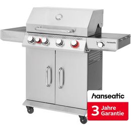 Hanseatic Gasgrill &raquo;Memphis, 3 x Hauptbrenner, Infrarot-Heck-, Turbo- und Seitenbrenner&laquo; inkl. 3 Jahre Herstellergarantie silber B/H/T: 133cm x 61cm